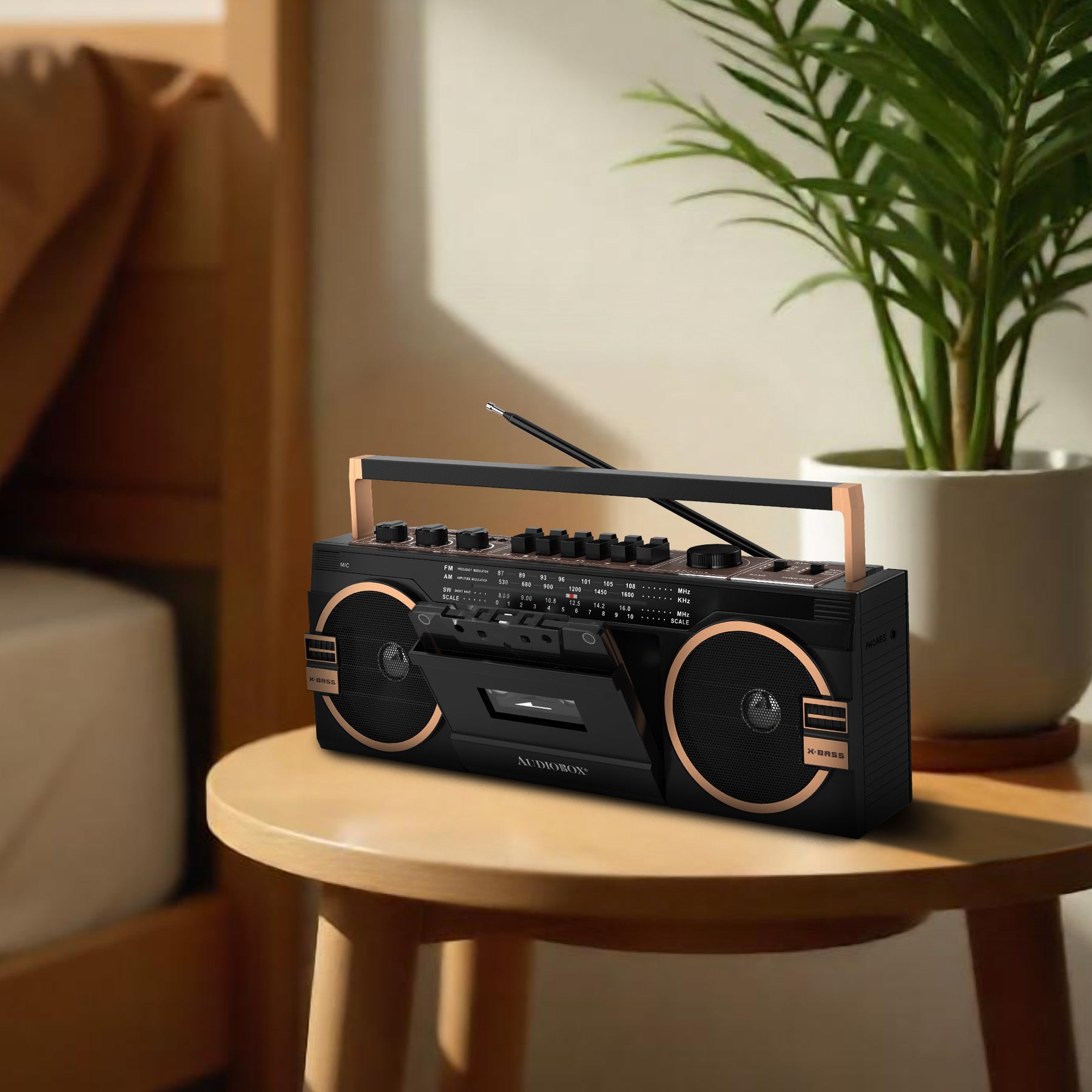 AudioBox RXC-25BT Retrobox 2 Way Speaker System Boombox w/Bluetooth Co