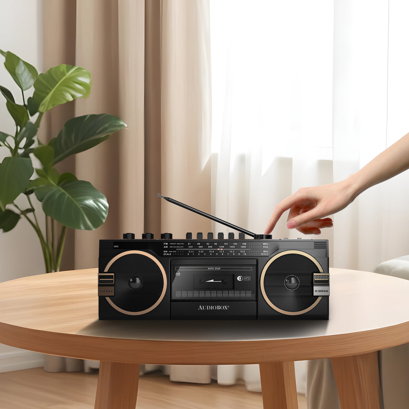 AudioBox RXC-25BT Retrobox 2 Way Speaker System Boombox w/Bluetooth Co