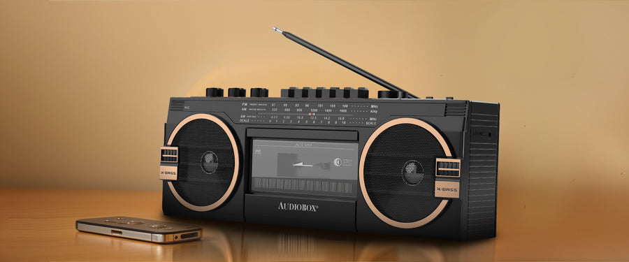 AudioBox RXC-25BT Retrobox 2 Way Speaker System Boombox w/Bluetooth Co