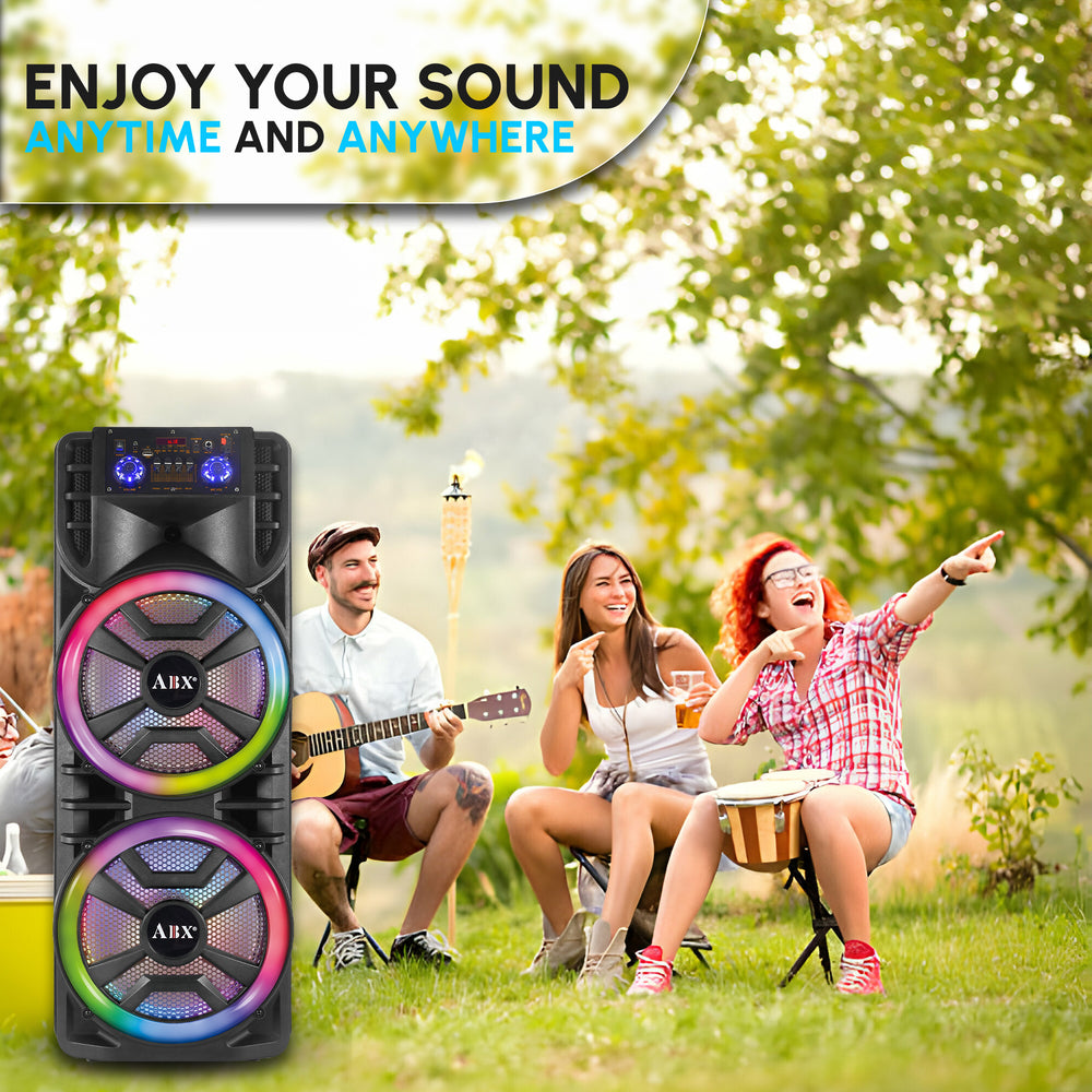 ABX-214R Dual 12" PA Speaker with RGB Party Lights